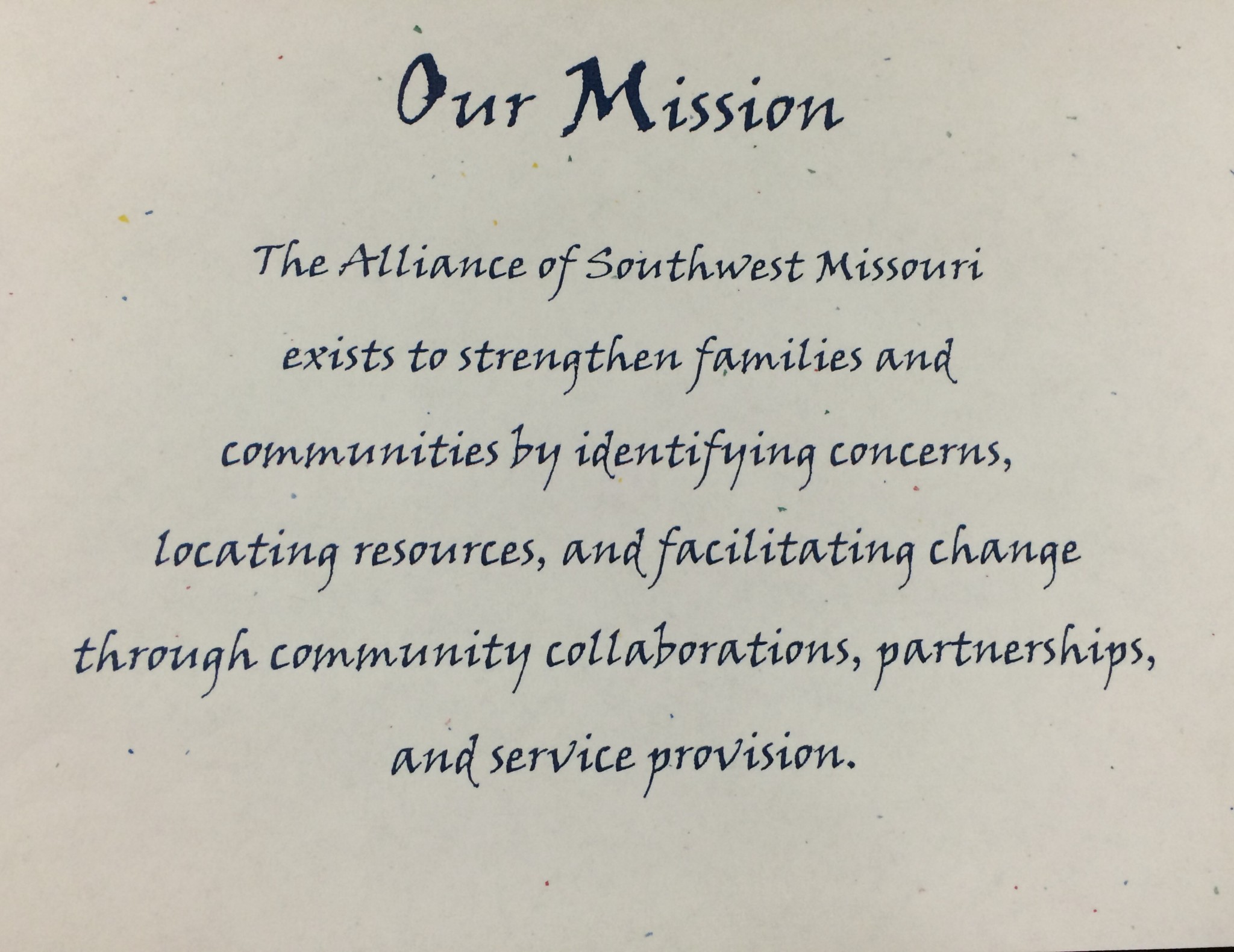Mission Statement.2 - The Alliance of Southwest Missouri